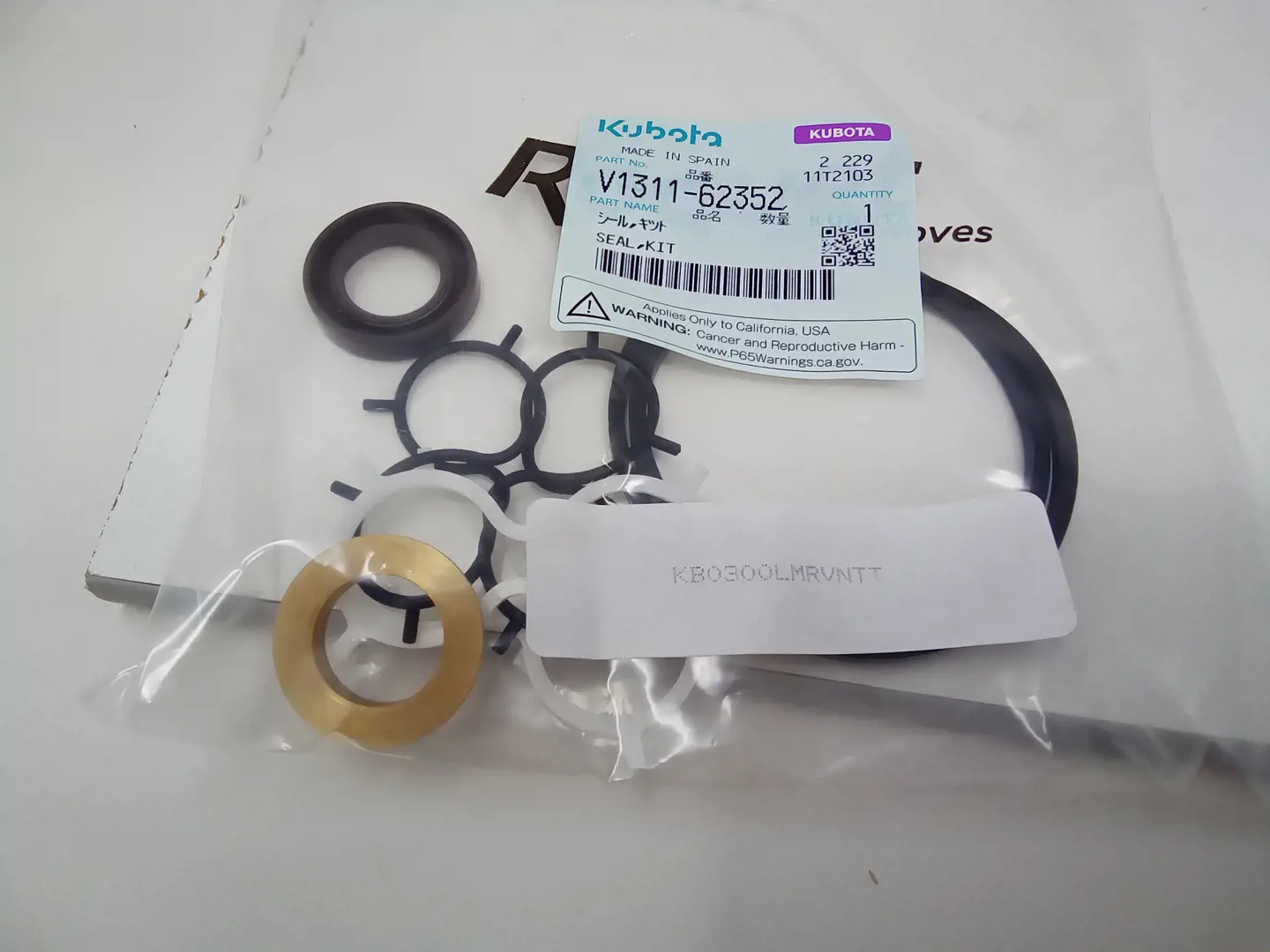 Kubota #V1311-62352 KIT, SEAL