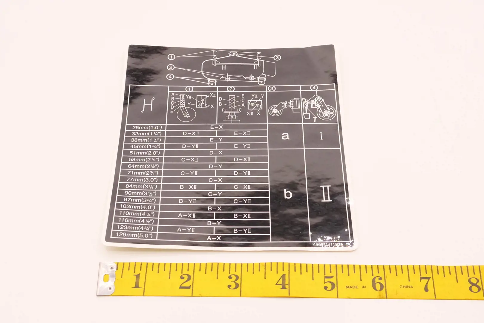 Kubota #K5691-41190 LABEL, HEIGHT