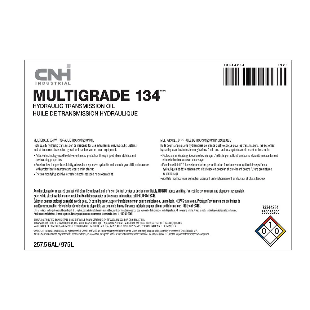 New Holland #73344284 Multi Grade 134 OIL HYDRAULIC