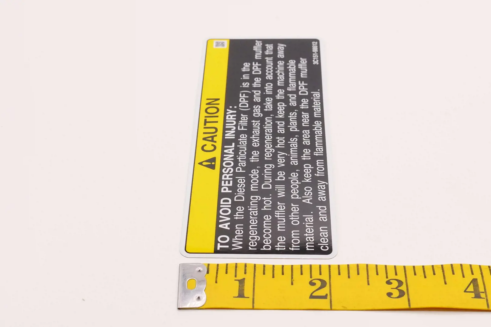 Kubota #3C151-98610 LABEL, DPF CAUTI