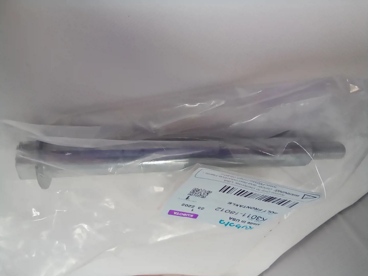 Kubota #K3011-18012 BOLT FRONTAXLE