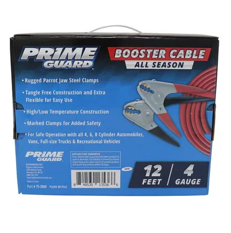 General #PRIM752060 12 Foot 4 Gauge Jumper Cables